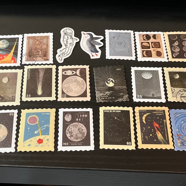 Space Travel Planner Stickers, Moon Deco Stickers, Galaxy Planet ...
