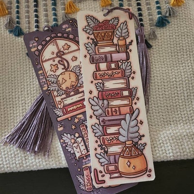 2x6 Stacked Books Bookmark With Tassel, Gift for Book Lover, Handmade ...