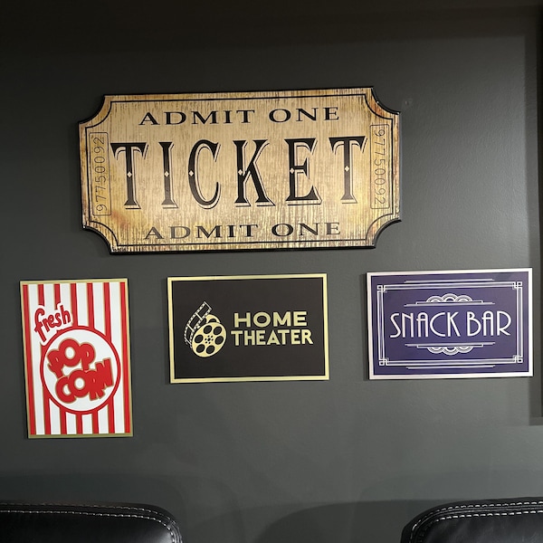 Dolby Atmos Home Movie Theater Sign Cinema Sign Theater Sign Movie Room ...