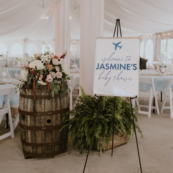 Destination Plane Boarding Pass Ticket Shower Invite and Welcome Sign ...