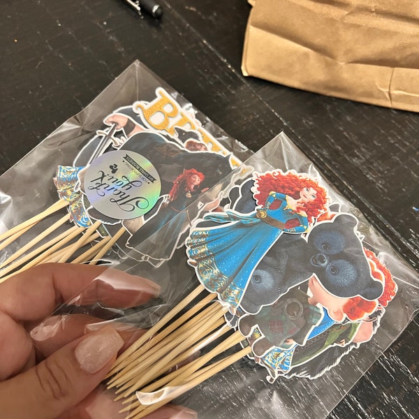 Brave Merida Cupcake Toppers, Disney Brave Cupcake Toppers - Etsy