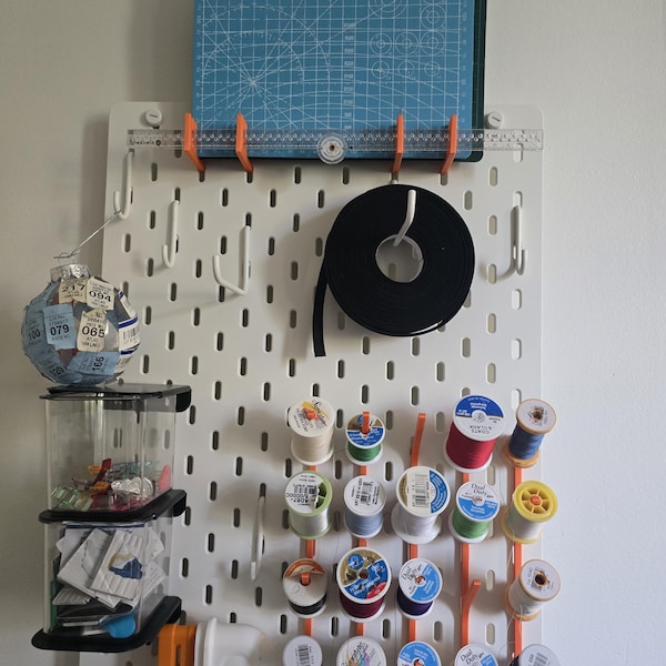 Quilting Ruler Hooks for Skadis or Uppspel Pegboard - Sewing, Knitting ...