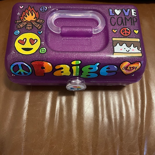 Camp Themed Caboodle, Hand-painted Personalized Caboodle, Personalized ...