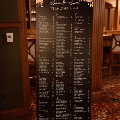 Custom Extra Large Wedding Seating Chart, 6 Feet Tall Seating Chart ...