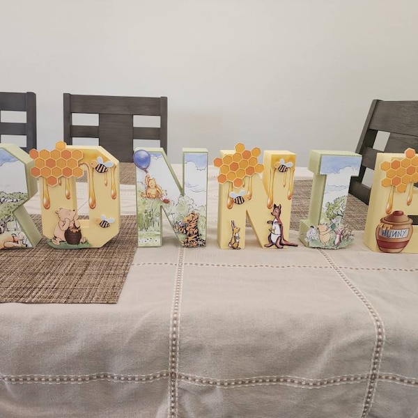 Vintage Winnie the Pooh Inspired 3D Letters - Etsy