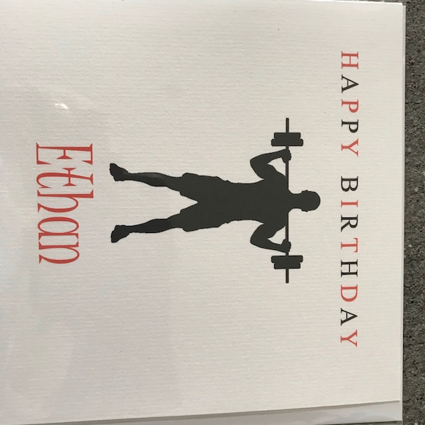Personalised Gym Birthday Card for Him - Sport Birthday Card ...