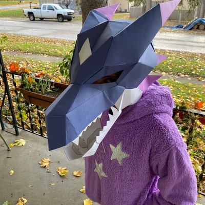 Oni Demon Mask Hannya Full Face Mask DIY Papercraft PDF Template - Etsy