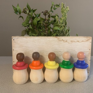 6pcs Giant Peg Dolls 4inch , Peg People, Peg Family, Doll Body, DIY ...