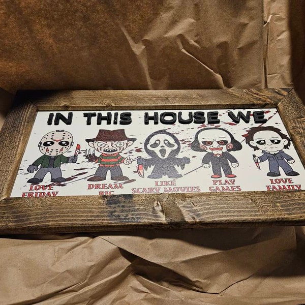 In This House We, Horror Movie, Horror Movie Sign, Cute Halloween ...