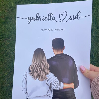 Personalised Couple Print, Couples Gift, Gift for Her, Boyfriend ...