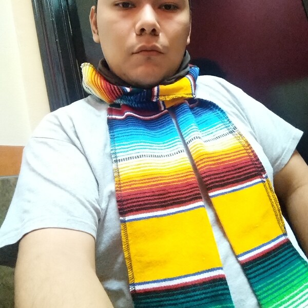 Mexican Serape Scarf Wrap Scarves Bohemian Tribal Ethnic Wrap Blanket ...