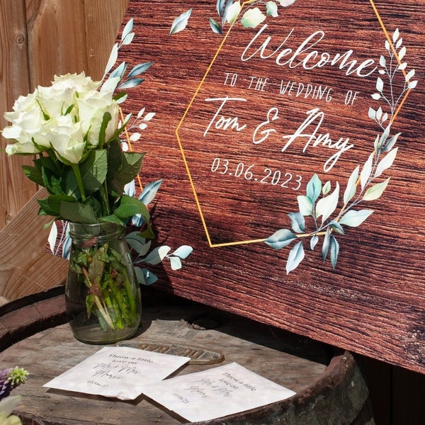 Rustic Wedding Welcome Sign, Wood Rustic Wood Wedding Sign, Welcome ...