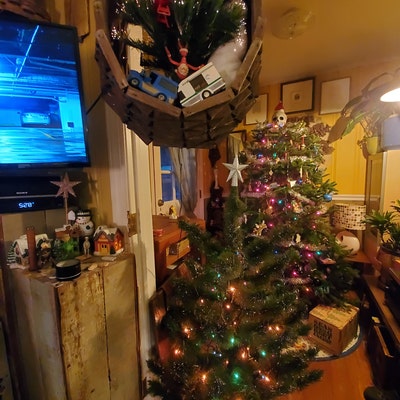 Creepy Skull Christmas Tree Topper W/ Handmade Santa - Etsy
