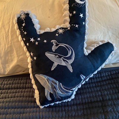 ASL ILY Pillow I Love You Hand Shape // Black With Multi-colored ...