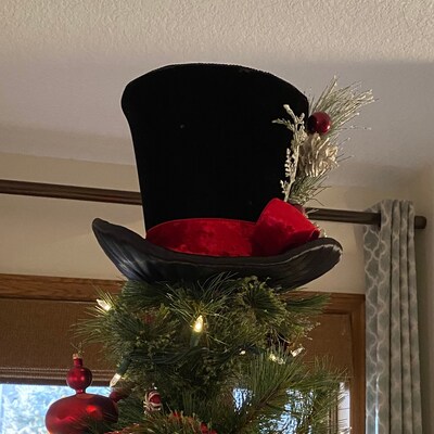 Christmas Tree Decoration Kit, Custom Tree Topper Top Hat and Matching ...