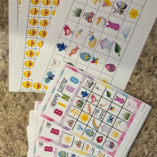 Easter Bingo, Easter Printable Bingo Cards, Easter Party Classroom Game ...
