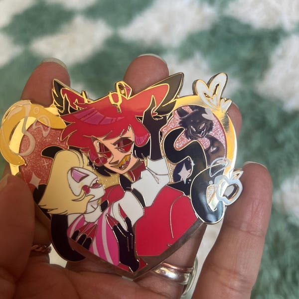 Fluffy Radio Demon Alastor Hard Enamel Pin Hazbin Hotel - Etsy