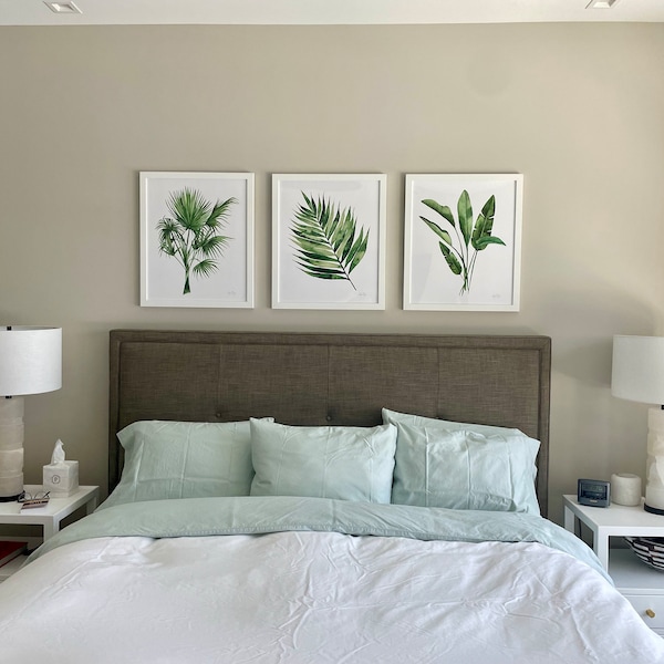 Navy Blue Coral Seaweed Wall Art Set of 3 Prints, Minimalist Watercolor ...