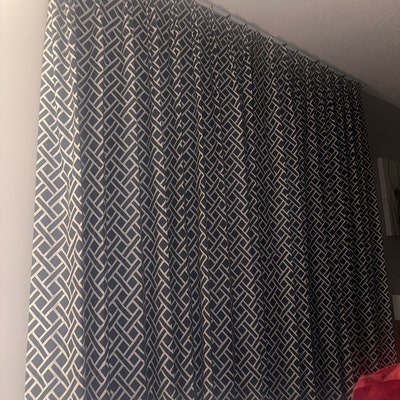 Blue Plaid Slub Rod-pocket Curtains Denim Blue Buffalo Check Curtains ...