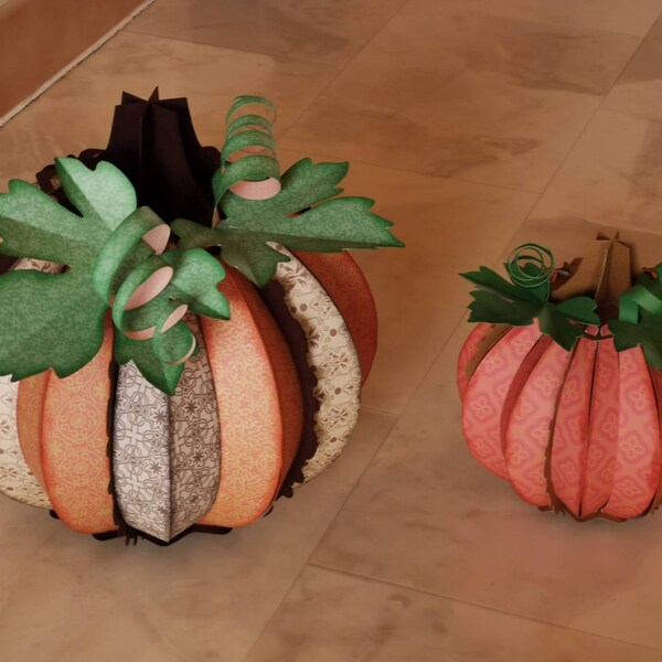 DIY Quick 3D Pumpkin No Glue Template PDF and SVG File for Instant ...