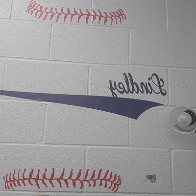 Personalized Name Baseball Wall Decal Custom Name Baseball Wall Sticker ...