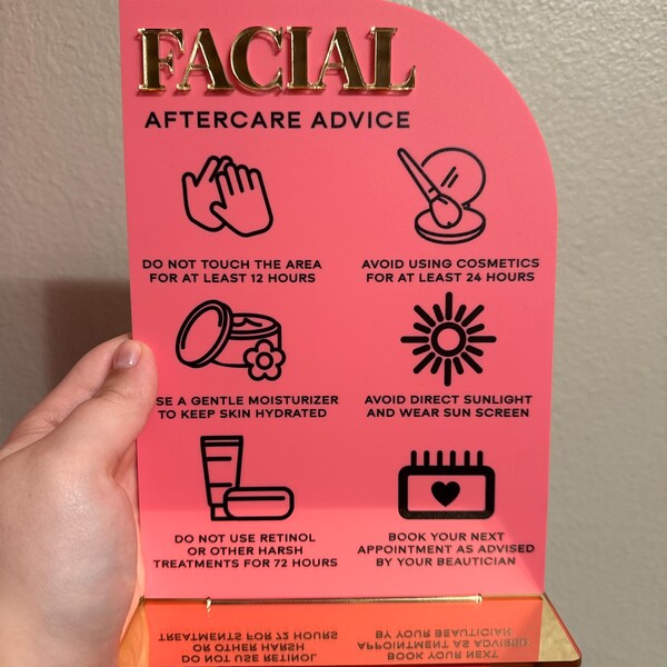Brow Lamination Aftercare Acrylic Sign | Beauty Sign | Business Sign ...
