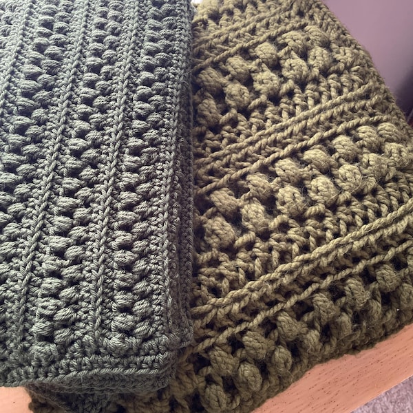 Crochet Blanket Pattern, Crochet Throw, Easy Textured Crochet Blanket ...