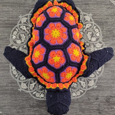 Snap the Turtle African Flower Crochet Pattern - Etsy