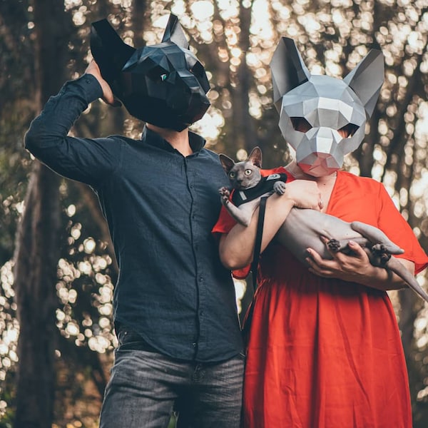 Sphynx Cat Mask, DIY Animal Head, Instant Pdf Download, Paper Mask,3d ...