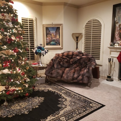 Huge Double Face Luxury Silver Fox Fur Boa,118inch 300cmnatural Color ...