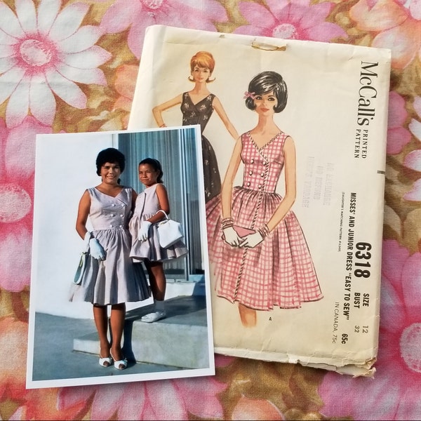 Vintage Butterick 9566 Sewing Pattern for Scoop Neck Dress in Two ...