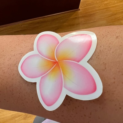 Plumeria Flower Sticker, Water Bottle Sticker, MacBook Sticker, Flower ...
