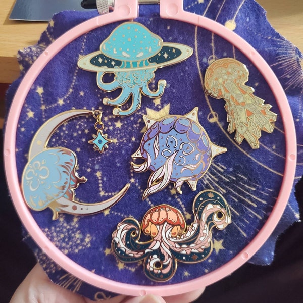 Jellyfish Enamel Pin Set- Space Pins for Ita Bag - Etsy