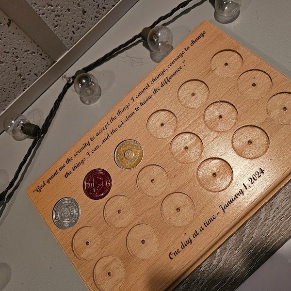 Recovery Coin Display Personalized With Serenity Prayer - Custom ...