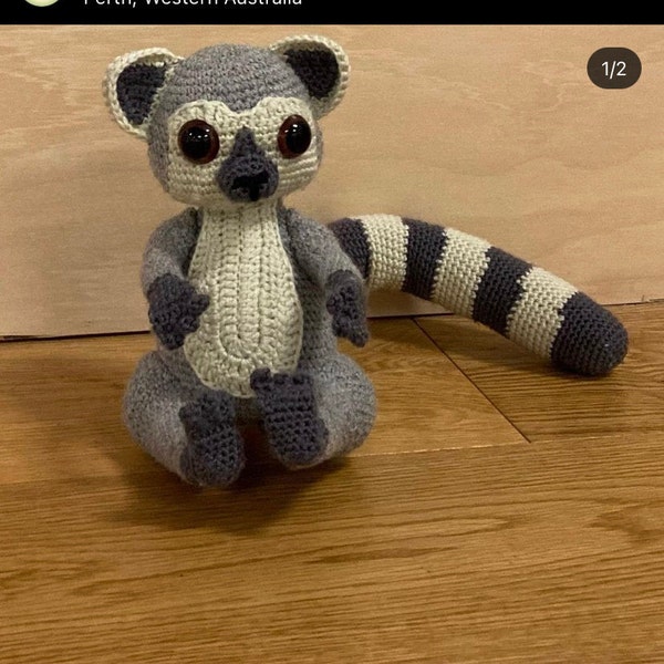 CROCHET PATTERN Lester the Lemur Crochet Amigurumi Stuffed Animal Plush ...