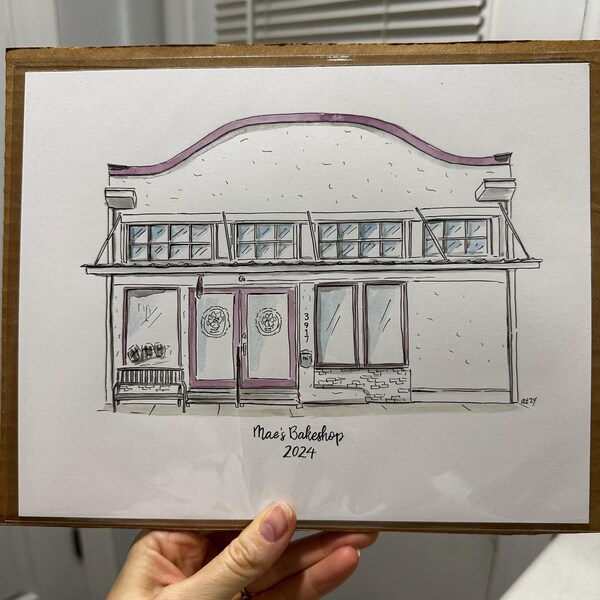 Custom House *hand-drawn* Sketch 8x10 Pen and Ink Drawing Doodle Bar ...