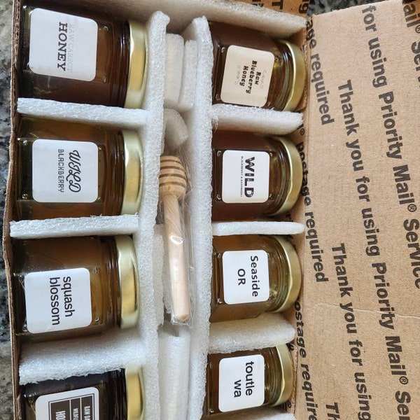 Honey Gift/sample Box (8 45ml Glass Jars) - Etsy