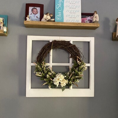 Farmhouse Window Frame, Vintage Style 6 Pane Window Frame, Cottage ...