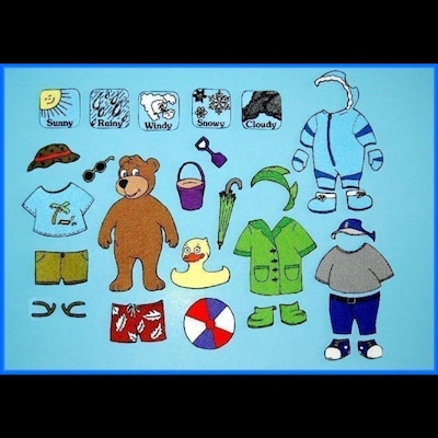 Mr. Weather Bear Dress up Felt Board Set / Felt Paper Dolls - Etsy
