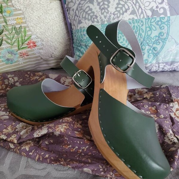 Leather Clogs Sandals Wooden Clogs Swedish Clogs Handmade Clogs Sandal ...