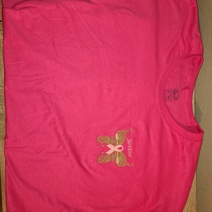 Survivor Breast Cancer Butterfly With Wings Machine Filled Embroidery ...