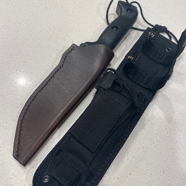 BK2 Vertical Carry Bushcraft Style Handmade Leather Knife Sheath - Etsy