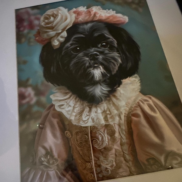 Custom Costume Portrait From Photo | Yorkie King, Royal Dog Pet in ...