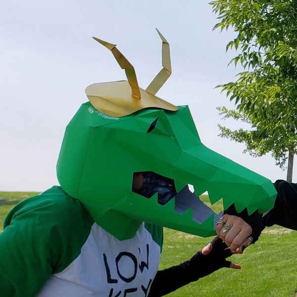 DIY Alligator Mask, Crocodile Mask Template, Paper Craft, Printable ...