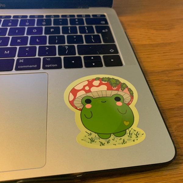 Mushroom Frog Sticker/cute Cottagecore Toad Die Cut/froggy Waterbottle ...