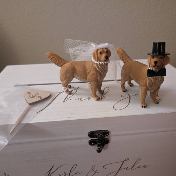 Golden Retriever-dog-bride-groom-wedding-animal-cake Topper-4 Inch-6 ...