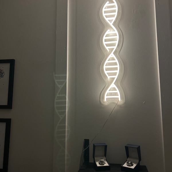 DNA Double Helix Neon Sign, DNA Art, Wall Decor Neon Sign, Biology ...