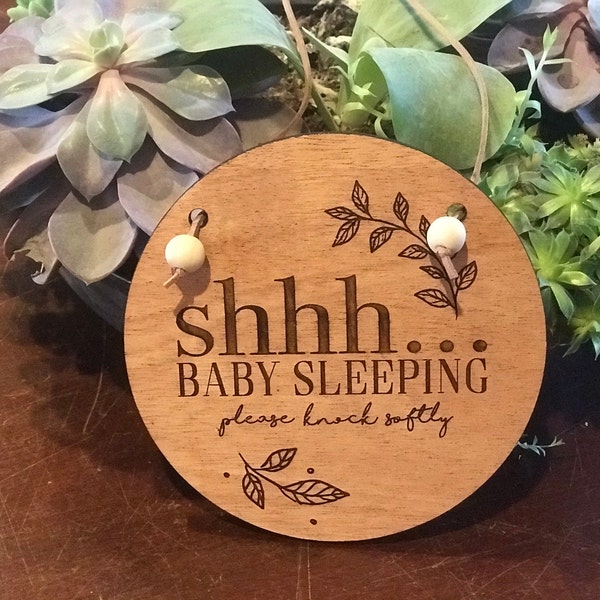 Baby Sleeping Sign, Nursery Knock Softly, Infant Sign, Child's Room ...