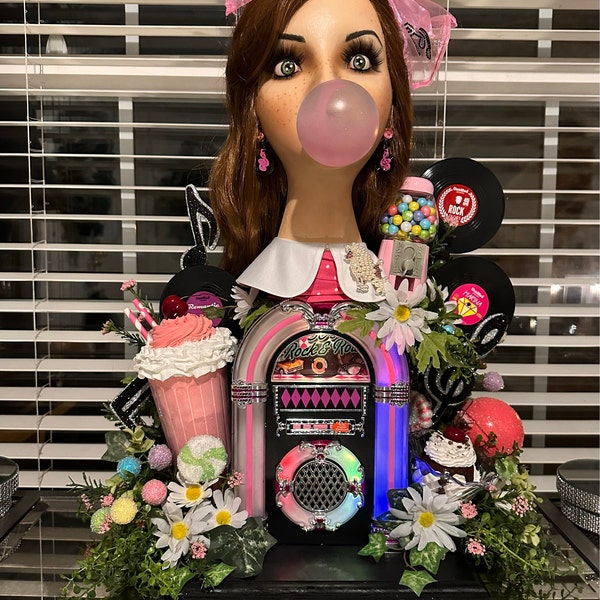 Rock and Roll Jukebox Arrangement, Table Vintage 50's Decor, Vintage ...