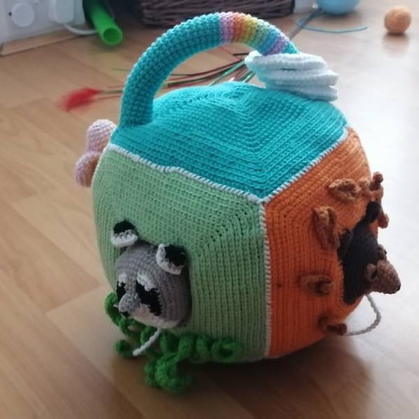 Sea Animals Activity Cube Crochet Pattern Sensory Toy Amigurumi Pattern ...